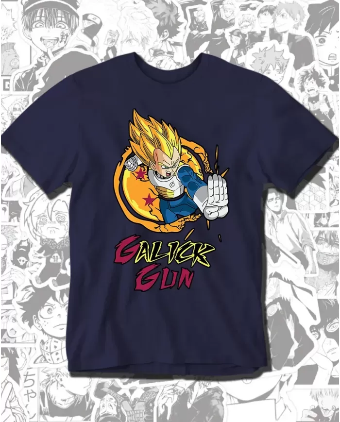 Camiseta Estampada Dragon Ball Vegeta Galick Gun 🍜 Calidad Premium